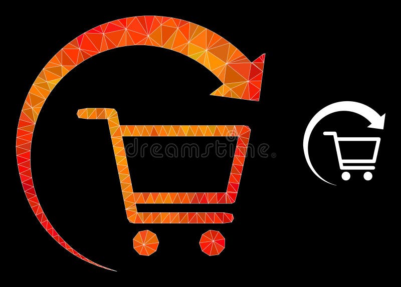 Vector Lowpoly Repeat Purchase Order Icon with Fire Gradient Stock ...