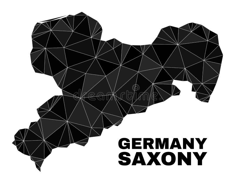 Vector Lowpoly Saxony Land Map Stock Vector - Illustration of modeling ...