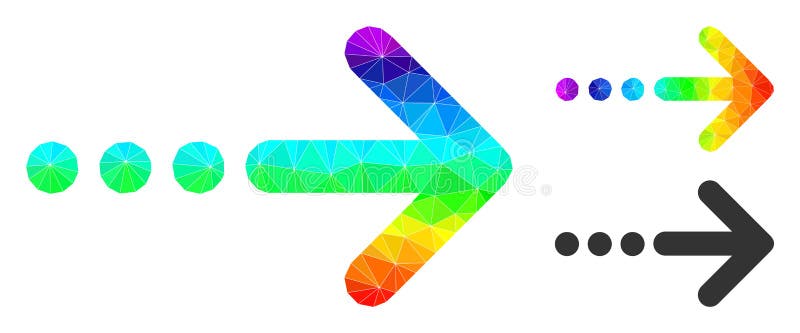 Vector Lowpoly Send Right Icon with Spectrum Gradient Stock Vector ...