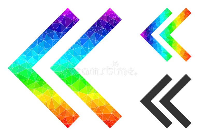 Vector Lowpoly Shift Left Icon with Spectral Colored Gradient Stock ...