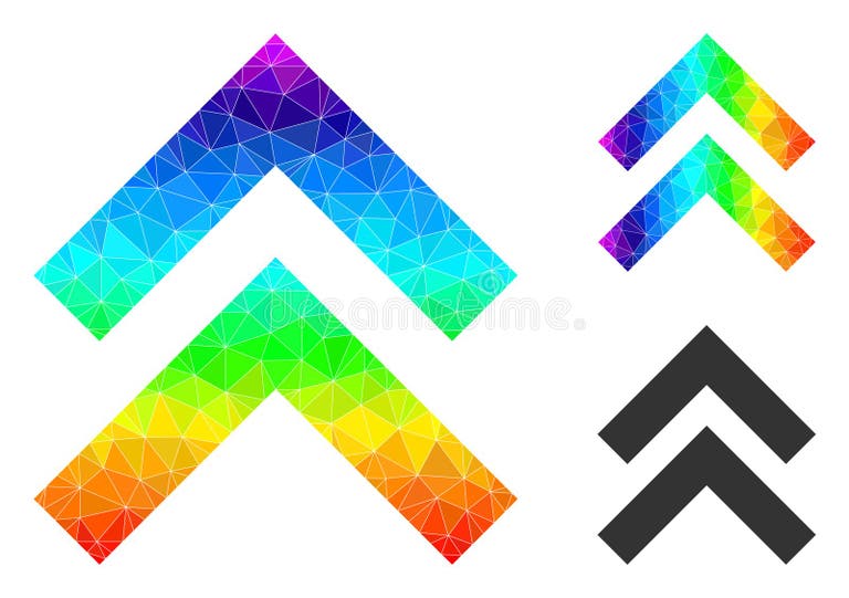 Vector Lowpoly Shift Up Icon with Rainbow Gradient Stock Illustration ...