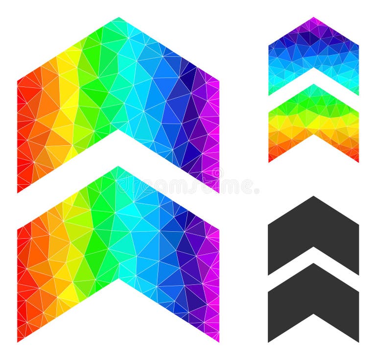 Vector Lowpoly Shift Up Icon with Spectrum Gradient Stock Vector ...