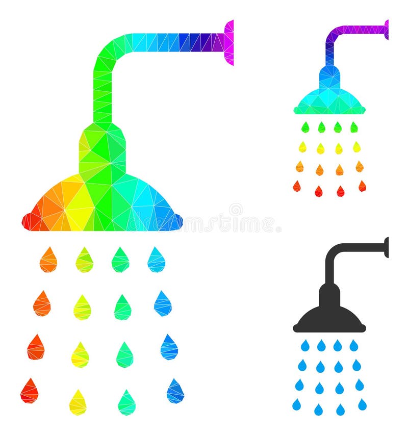 Vector Lowpoly Shower Icon with Spectrum Gradient Stock Vector ...