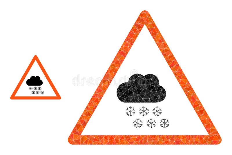 Vector Lowpoly Snow Weather Warning Icon Stock Vector - Illustration of ...