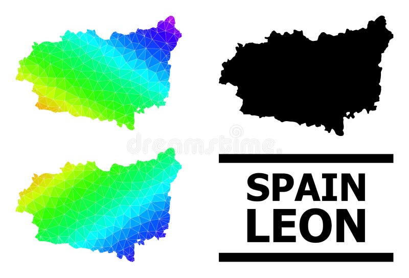 Polygonal Spectral Colored Map of Leon Province with Diagonal Gradient ...