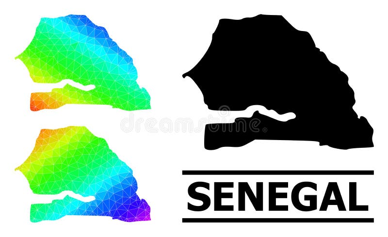 Senegal Map Filled with Golden Glitter. Stock Vector - Illustration of ...