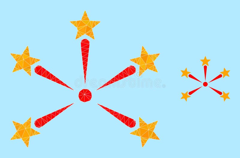 Vector Lowpoly Star Fireworks Icon Stock Vector - Illustration of ...
