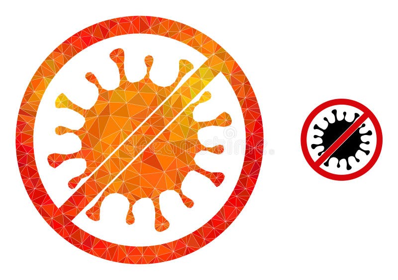 Vector Lowpoly Stop Microbe Icon with Fire Gradient Stock Vector ... Vector Lowpoly Stop Microbe Icon with Fire Gradient Stock Vector ...