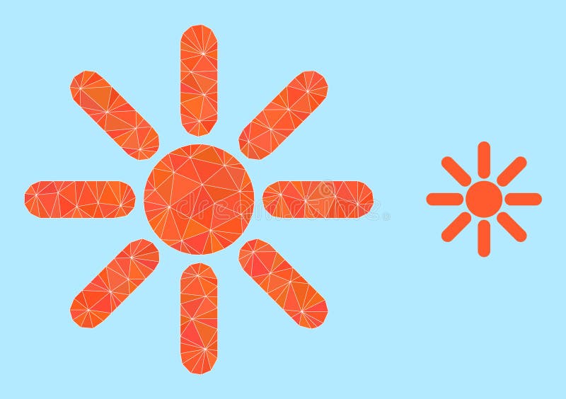 Vector Lowpoly Sun Rays Icon Stock Vector - Illustration of connection ...