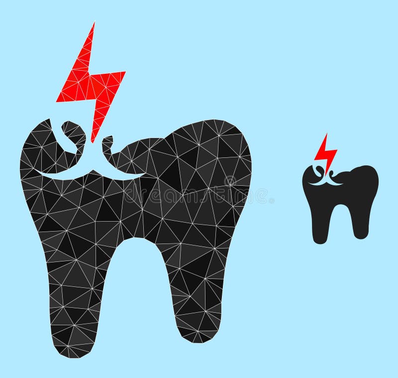 Vector Lowpoly Tooth Crash Icon Stock Vector - Illustration of ...