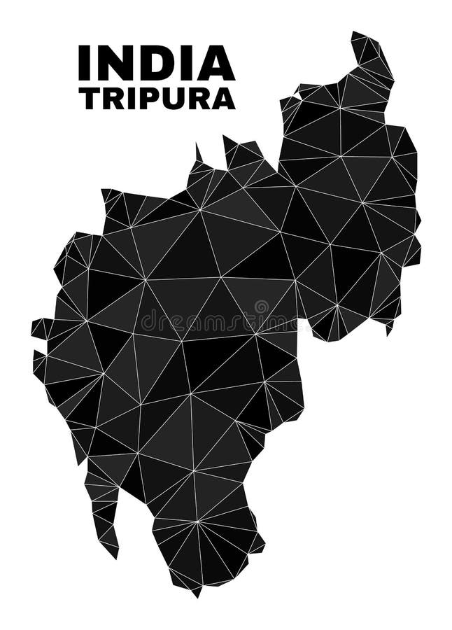 Tripura State Map - Mosaic of Color Triangles Stock Vector ...