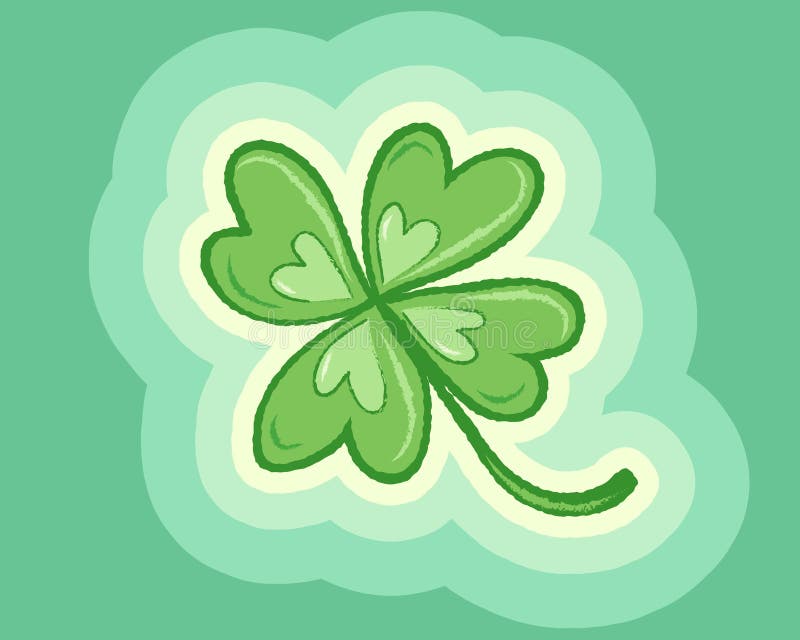 Vector Lucky Four Leaf Clover is on Green Pattern for Patrick S Day ...