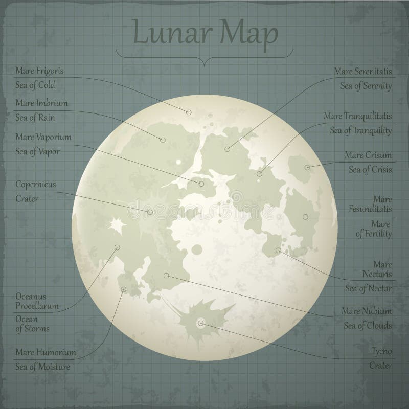 Vector lunar map. stock vector. Illustration of dark - 85292796