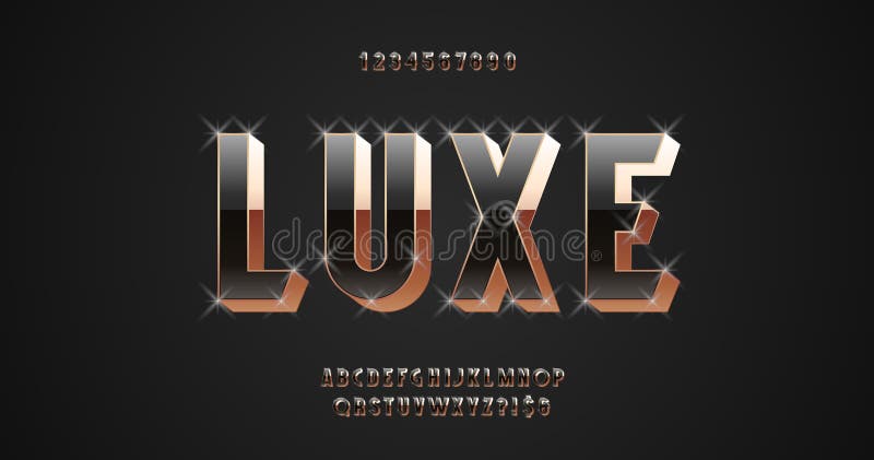 Vector Luxury Font 3D Bold Gold Style Stock Vector - Illustration of ...