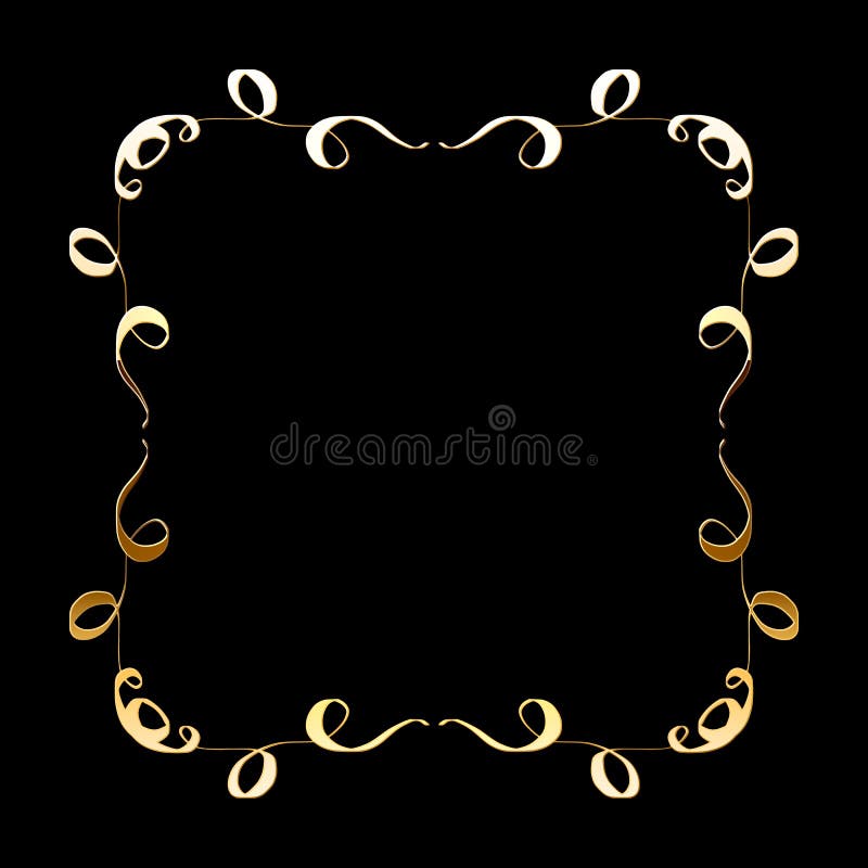 Vector Luxury Golden Calligraphic Frame for Text. Simple Elegant Shiny ...