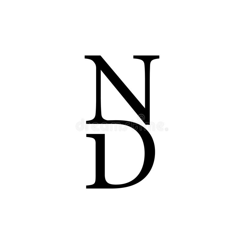 Vector Luxury Monogram Royal Brand ND Logo Stock Vector - Illustration ...