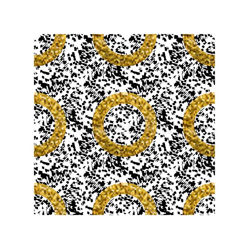 Vector Luxury Seamless Pattern with Golden Rings on a Black and White ...