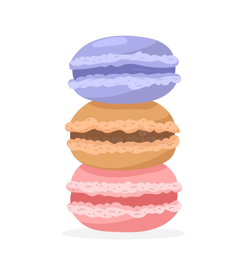 Vector Cartoon Color Macarons Stock Illustration - Illustration of ...