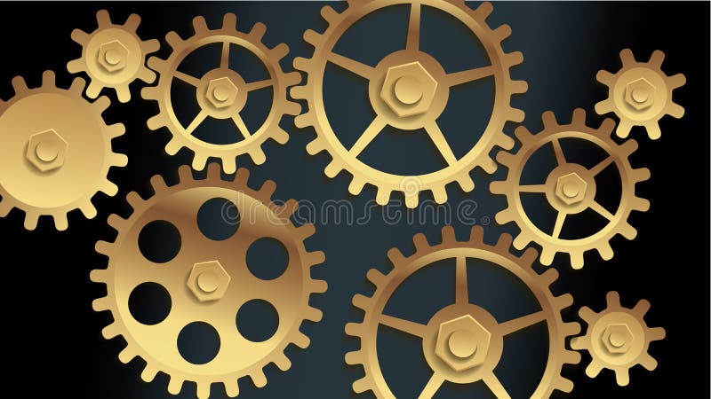 Vector Spanner and Gears Illustration Stock Vector - Illustration of ...