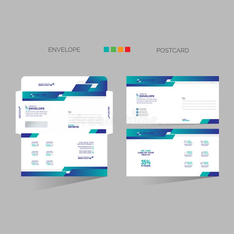 Vector Made Envelope and Postcard Stock Vector - Illustration of ...