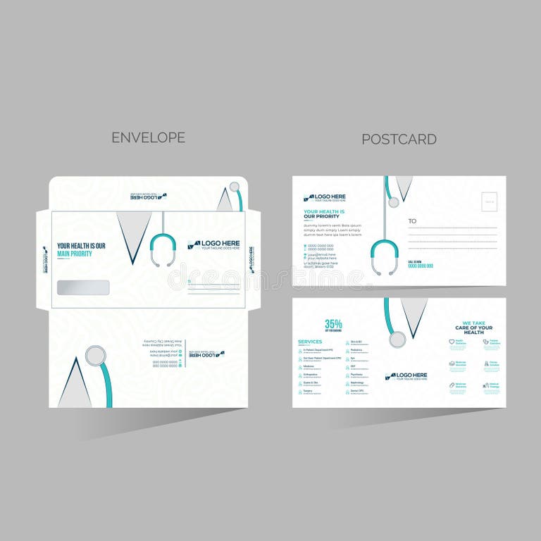 Vector Made Envelope and Postcard Stock Vector - Illustration of offer ...