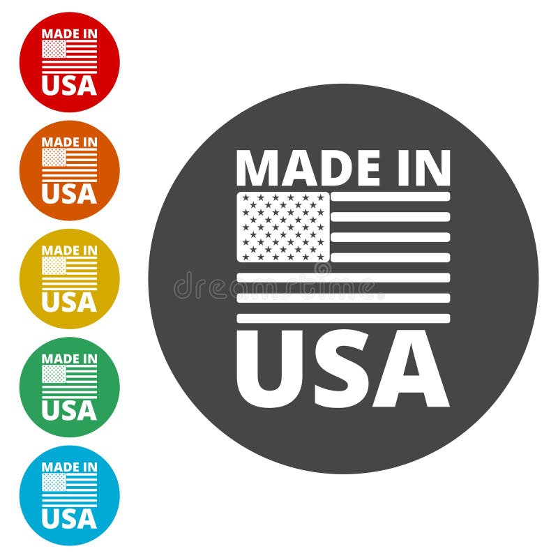 Vector `Made in USA` Icon and Logo Set Stock Vector - Illustration of ...