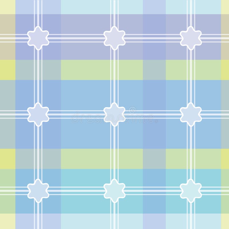 Vector Madras Check Seamless Pattern Background: Madras Florets. Stock ...