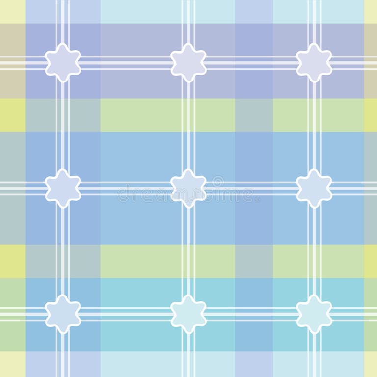 Vector Madras Check Seamless Pattern Background: Madras Florets. Stock ...