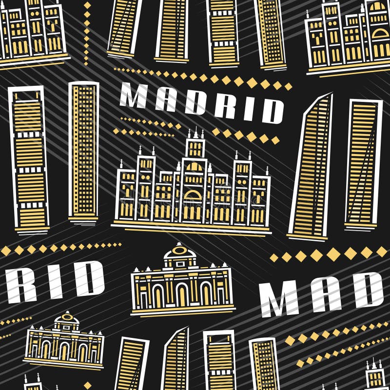 Vector Madrid Seamless Pattern Stock Vector - Illustration of vector ...