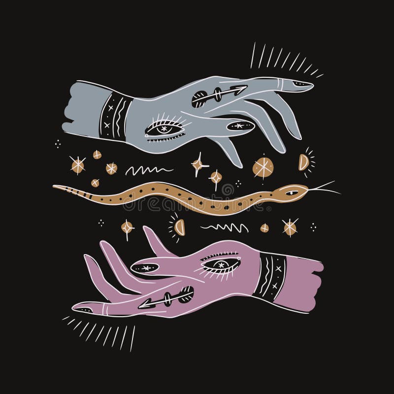 Vector Magic Dark Witch Abstract Logo Design Template in Trendy Linear ...