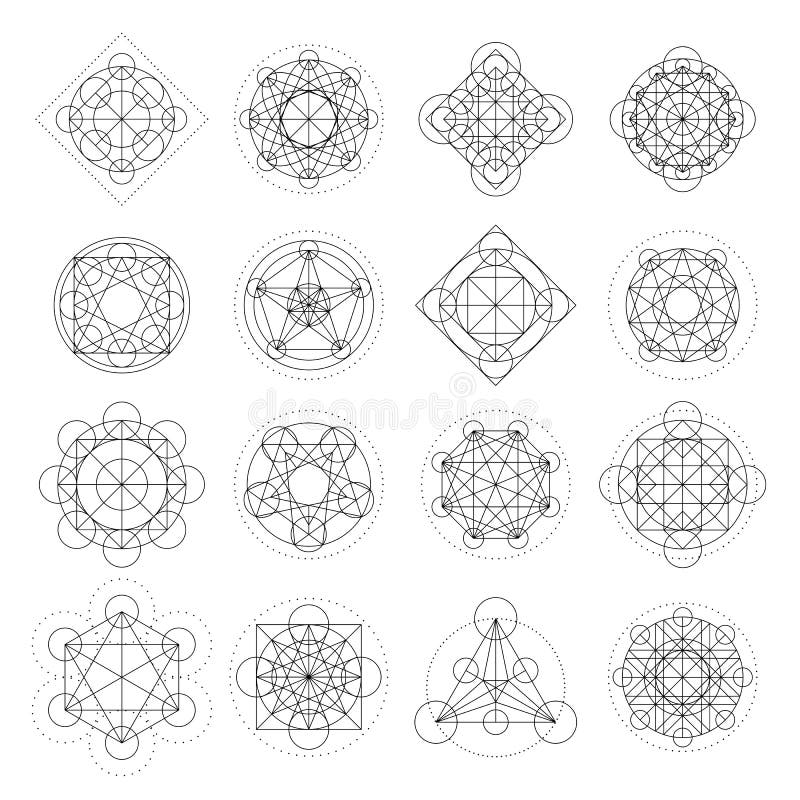 Set of Sacred Geometry Signs Stock Vector - Illustration of magic ...