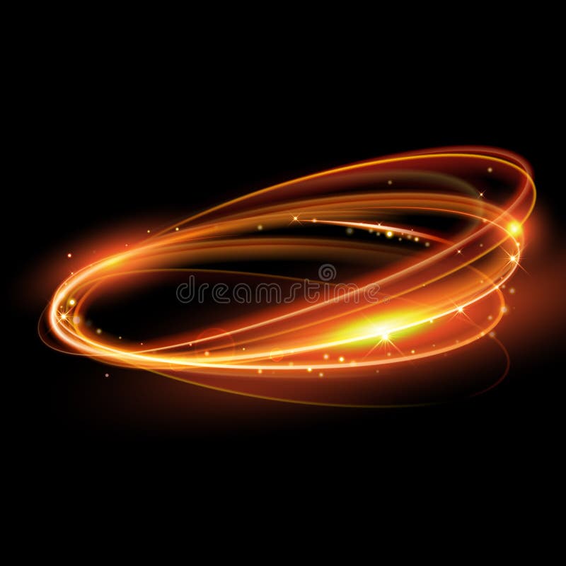 Vector Magic Gold Light Trail Circle. Glitter Sparkle Swirl. Stock ...