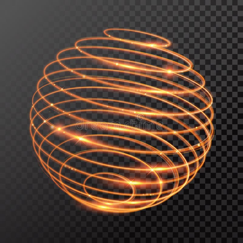 Vector Magic Gold Light Trail Circle Spring Globe Sphere Stock ...