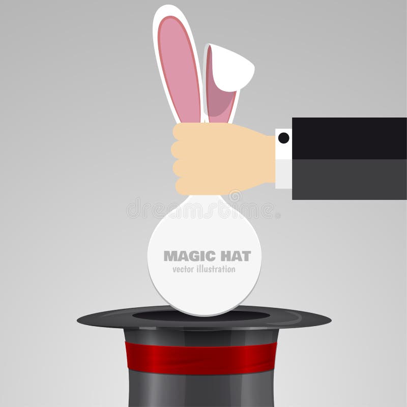 Vector MAGIC HAT with Red Ribbon Stock Vector - Illustration of rabbit ...