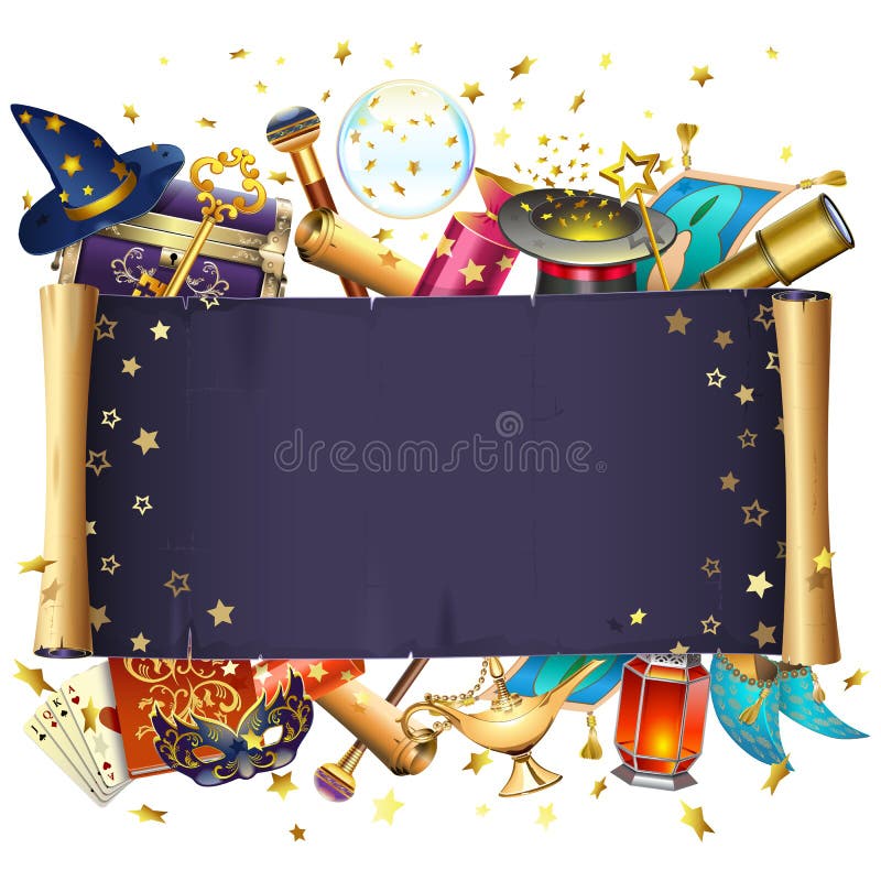 Magic Scroll Line Icon. Folio with a Spell Vector Illustration Isolated ...