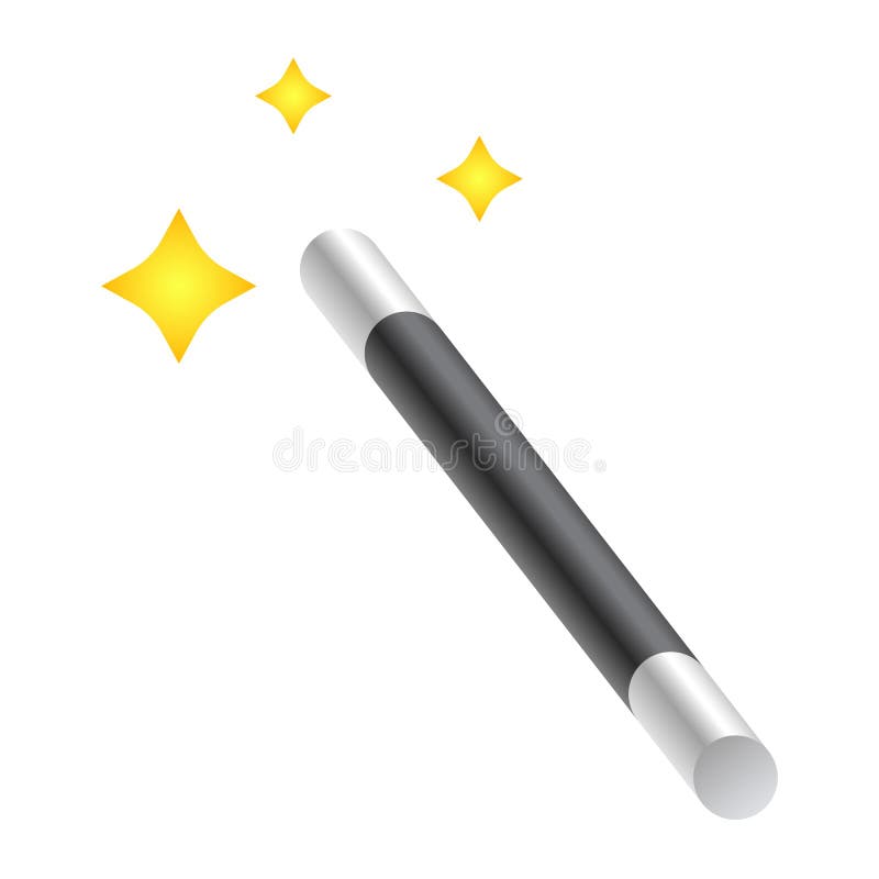 Vector Magic Wand Relistic Icon with Star and Sparkle. Real Magi Stock ...