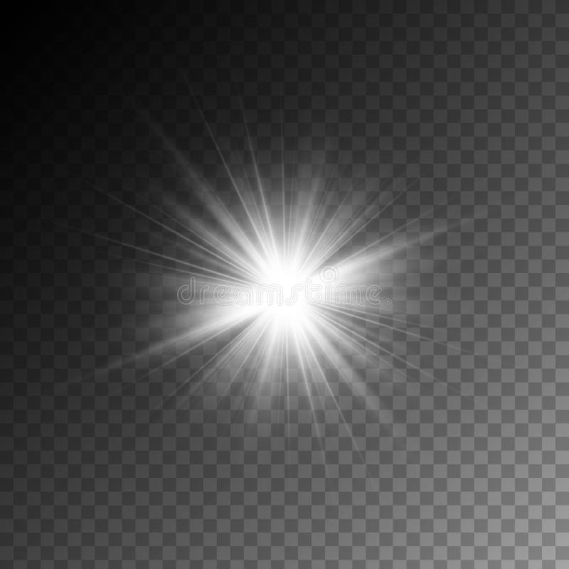 Vector Magic White Rays Glow Light Effect Isolated on Transparent ... Vector Magic White Rays Glow Light Effect Isolated on Transparent ...