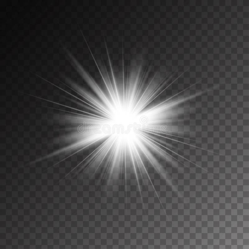 Vector Magic White Rays Glow Light Effect on Transparent Background ...