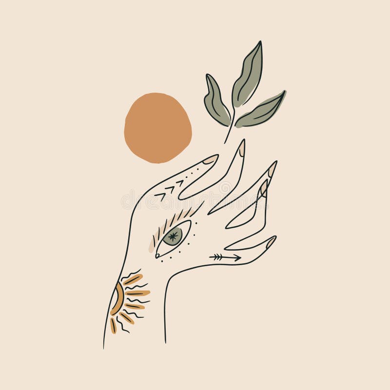 Vector Magic Witch Abstract Logo Design Template in Trendy Linear ...