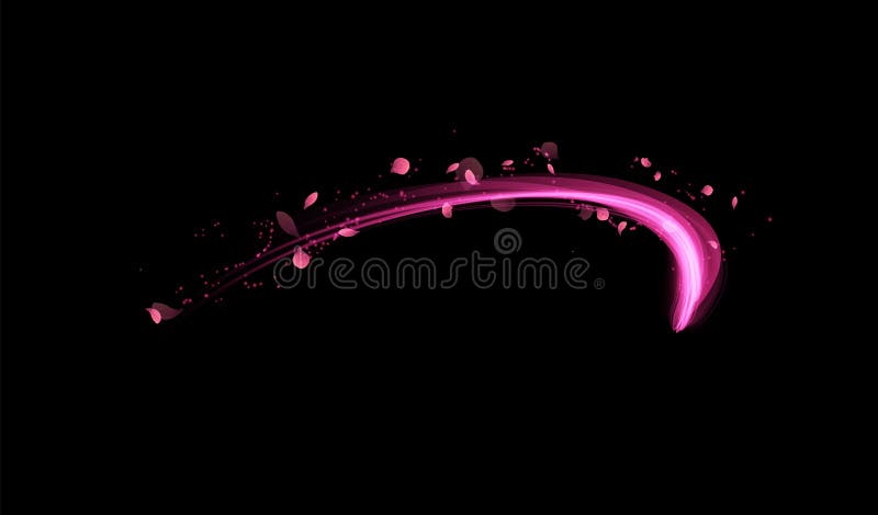 Vector Magical Effect of Pink Neon Glow on a Black Background Stock ...