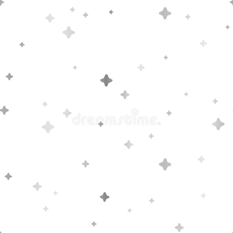 Vector Magical Silver Sparkles on White Seamless Pattern Background ...