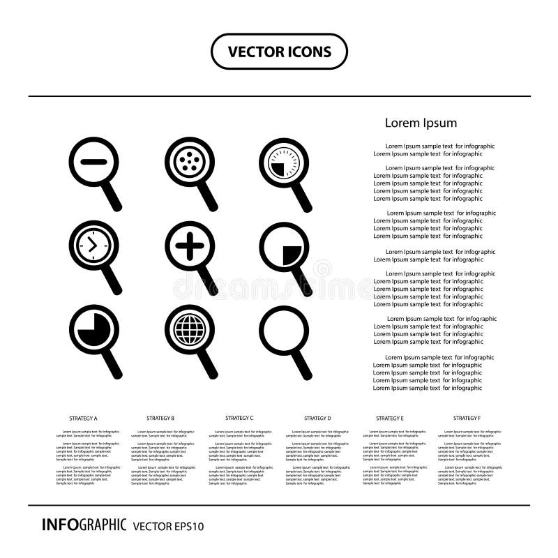 Magnification Icon for Searching Web Stock Vector - Illustration of ...