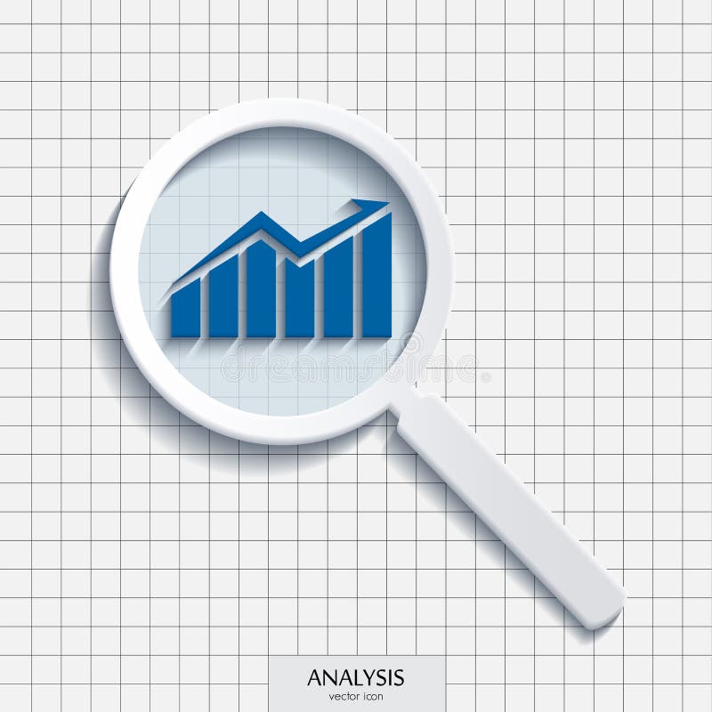 Vector Magnifying Glass with Analysis Icon. Stock Vector - Illustration ... Vector Magnifying Glass with Analysis Icon. Stock Vector - Illustration ...
