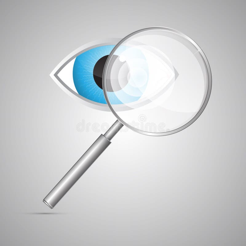 Eye Spy Magnifying Glass stock illustration. Illustration of eyecare ...