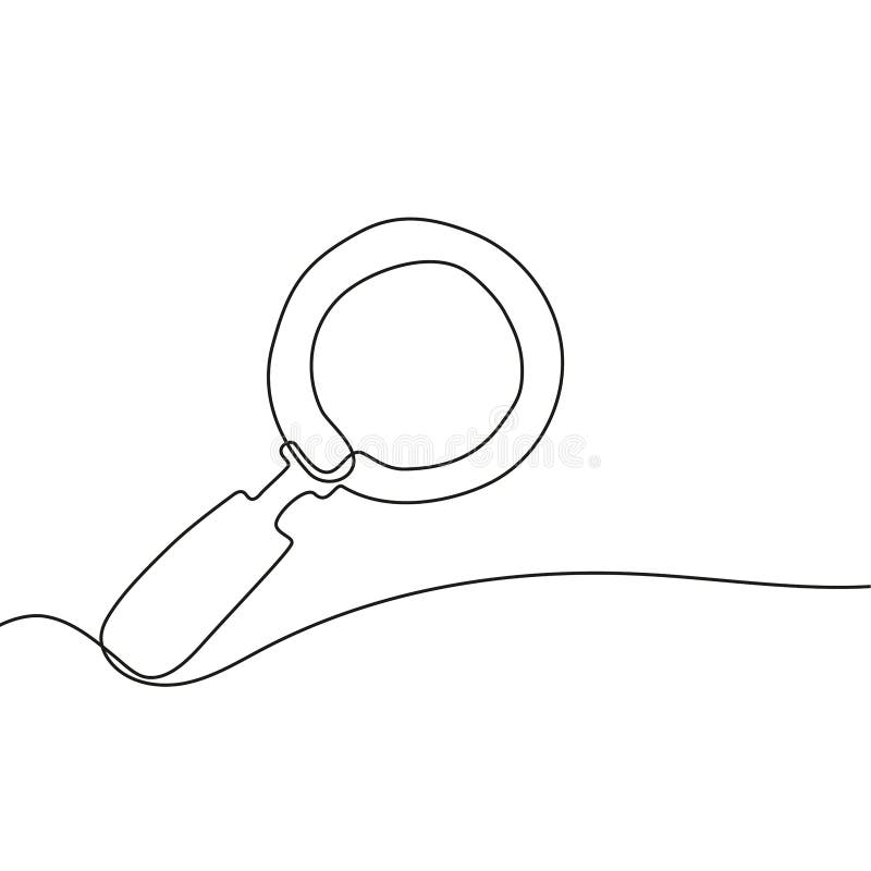Magnifying Glass Continuous Line Stock Illustrations – 229 Magnifying ...