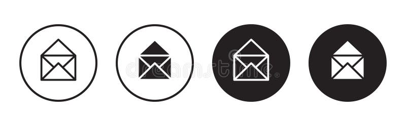 Vector Mail Icon Set in Circle. Email Icon Symbols Stock Illustration ...