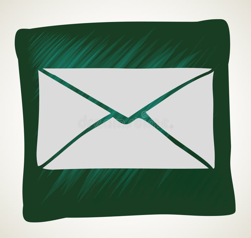 Vector Mail Icon with White Background Stock Illustration ...