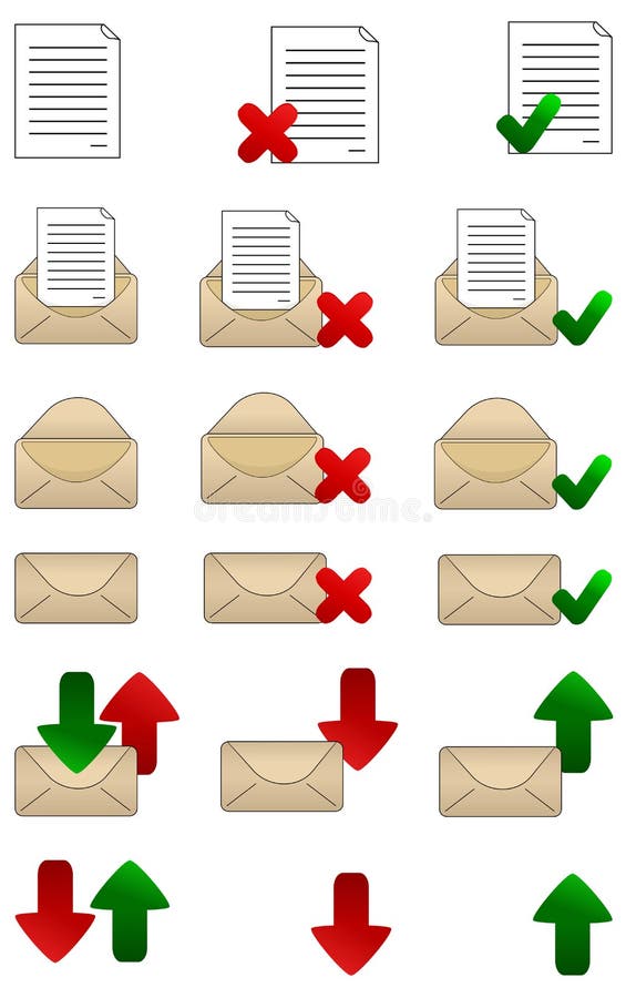 Vector mail icons stock vector. Illustration of internet - 13565992