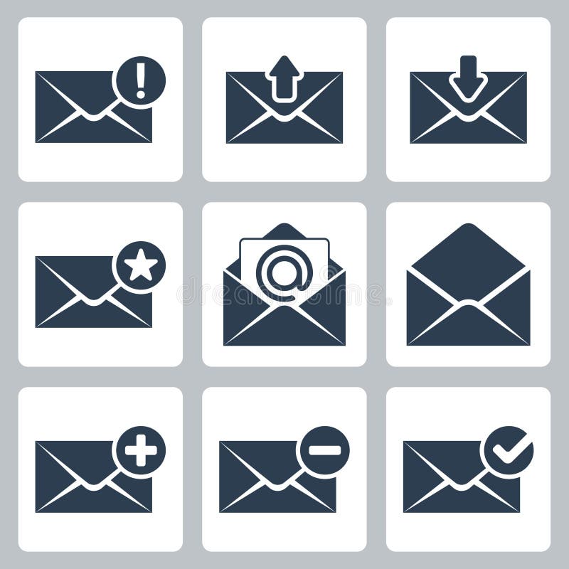 Email icons stock vector. Illustration of information - 47774875