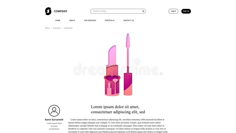 Vector Make Up in Paper Art Style . Editable Illustration Stock Vector ...